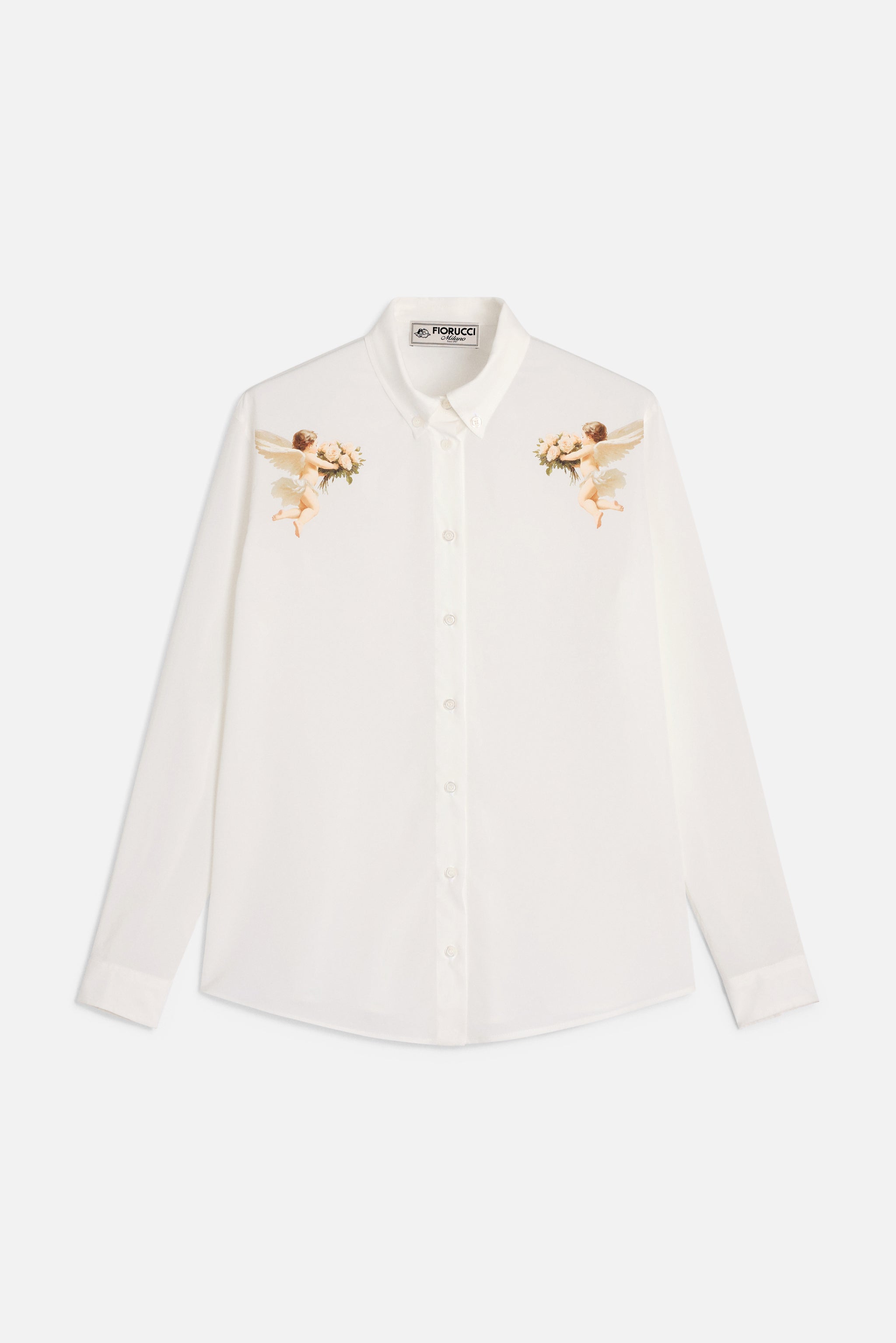 Double Cupid Crepe de Chine Shirt White | Fiorucci